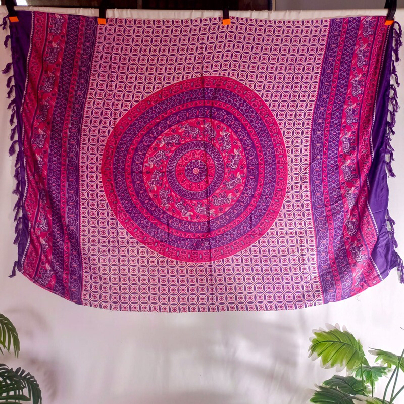 Mandala Elephant Motif Beach Cloth Balinese Asmara gen Z Sarong Bali ...