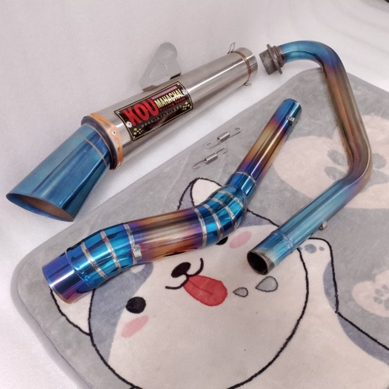 Open Canister Kou Mahachai Conical Exhaust 1 set Big elbow for tmx 125 ...