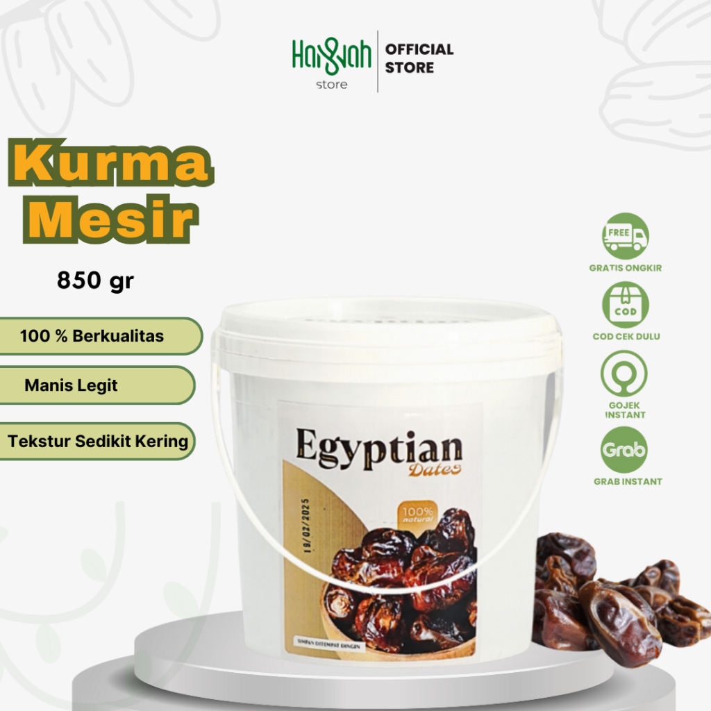 Egyptian Dates 500gr Original Bucket Packaging By Hajj Umrah | Shopee ...
