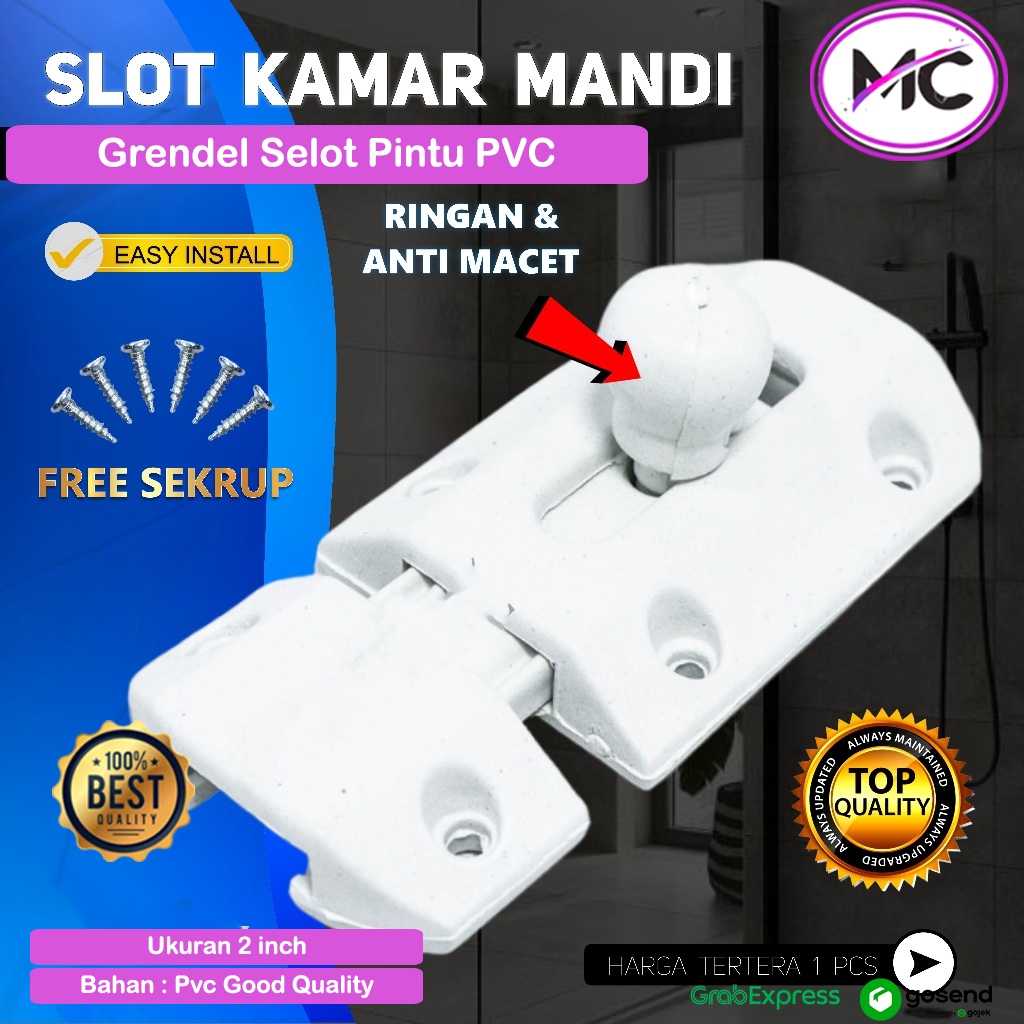 Pvc Door Latch Lock Plastic Bathroom Door Latch Lock Lock Lawang WC ...