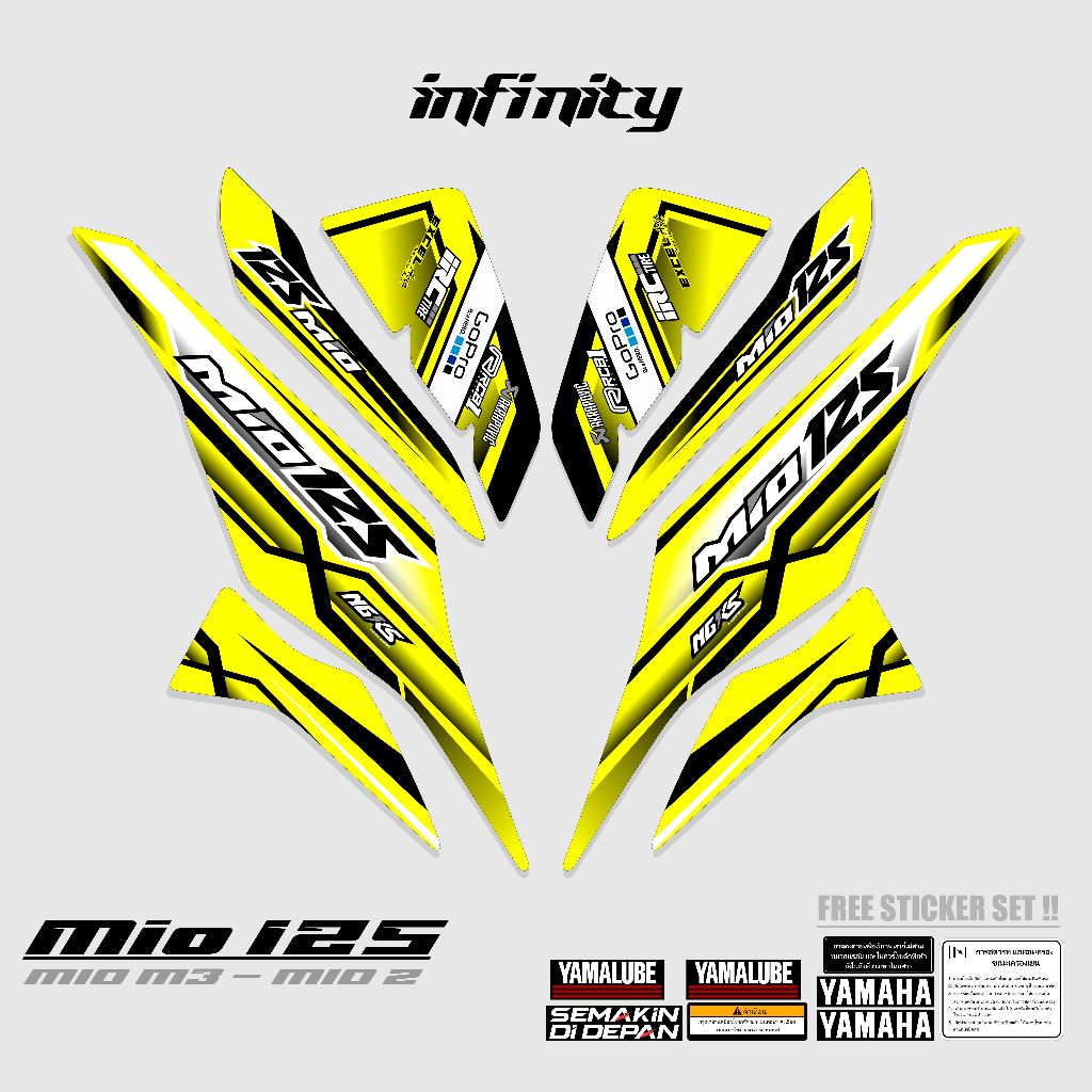 STRIPING MIO 125 MOTIF 33 / STICKER MIO M3 / Z / 125 / SOLARIZ STIKER ...