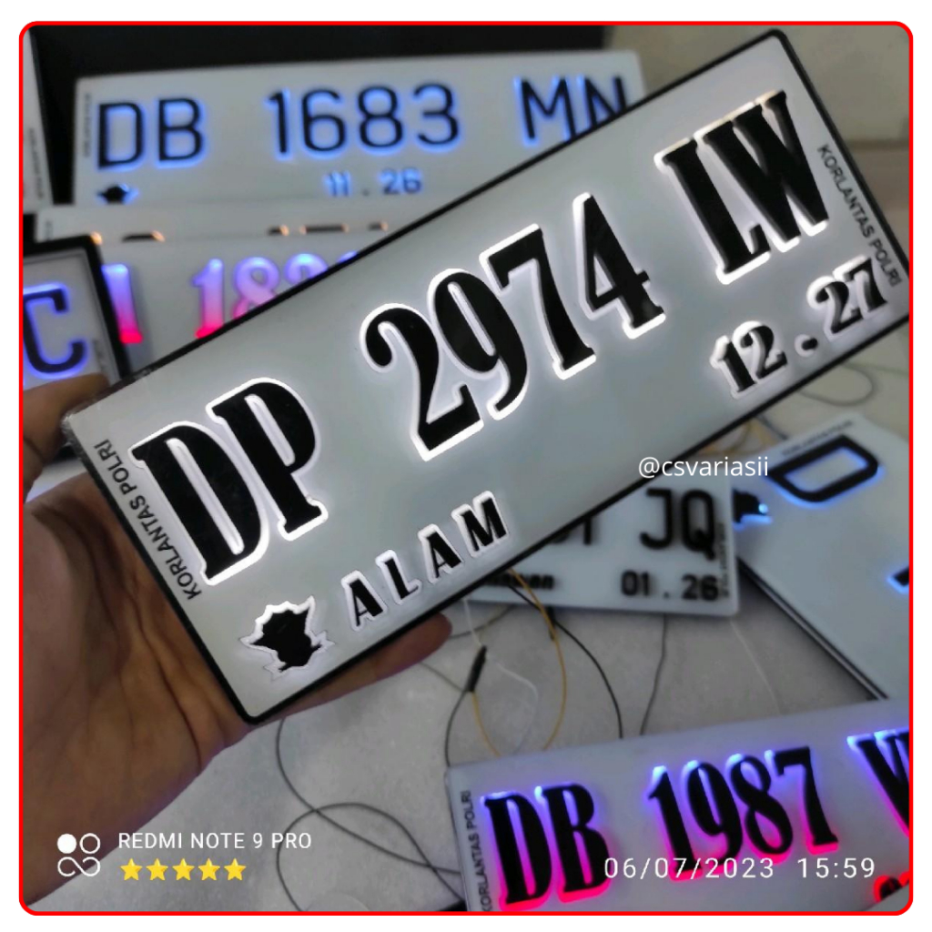 Motorcycle LED Embossed Number Plate (Unit) | Shopee Philippines