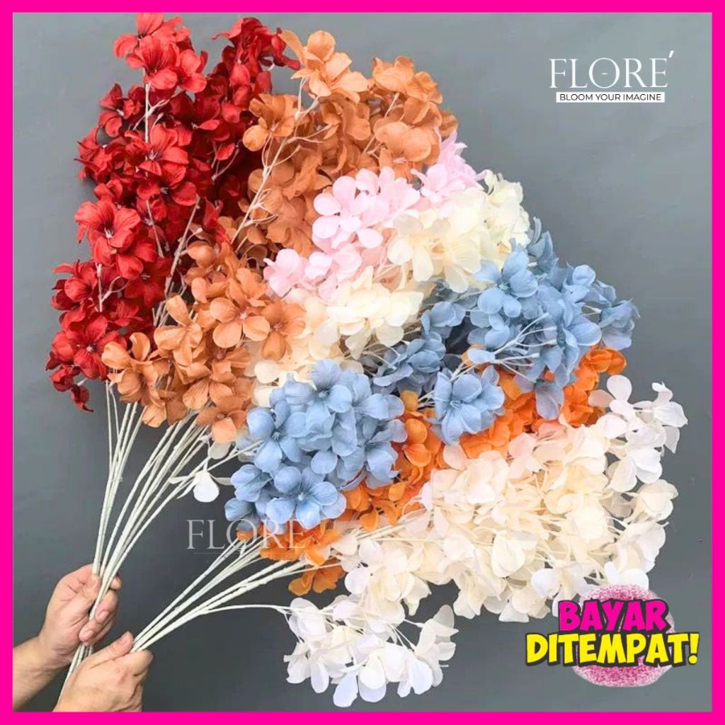 Bunga Artificial Snow Cherry Blossom 90cm Mei Hua X5 Cabang Bunga ...