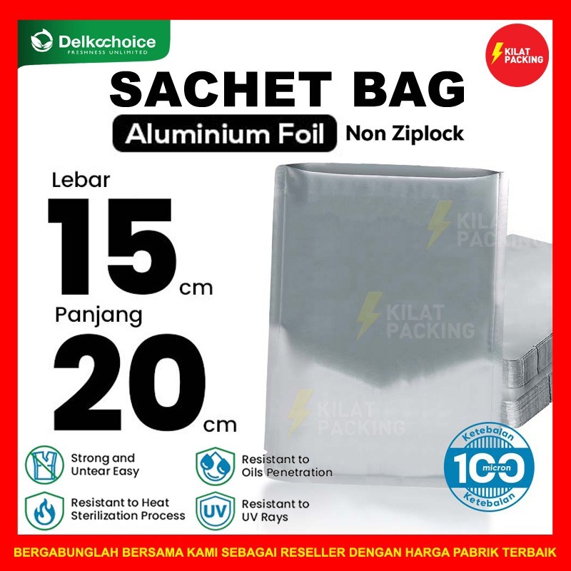 Plastic Packaging sachet full Aluminum foil premium sachet foil 15x20cm ...