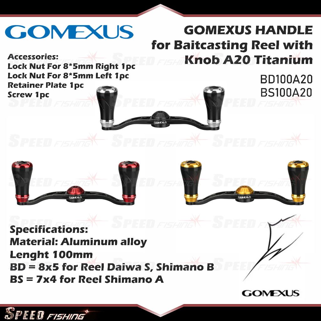 Gomexus Handle for Baitcasting Reel with A20 B-100A20 Aluminum Knob ...