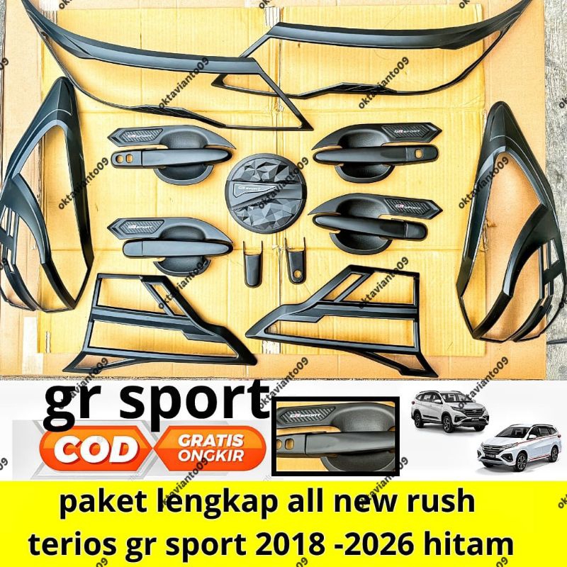 HITAM Complete Package garnish Front Rear outer handle tank cover all ...