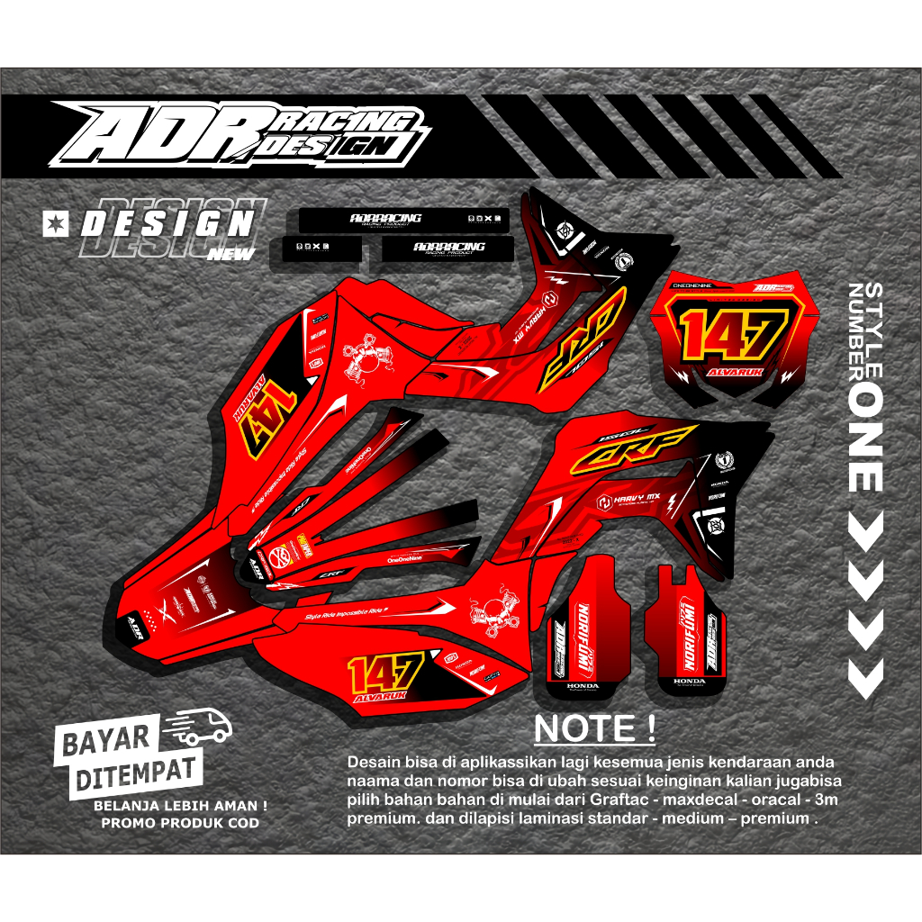 Full body sticker decal crf, klx bf, dtracker, gordon, wr, custom ...