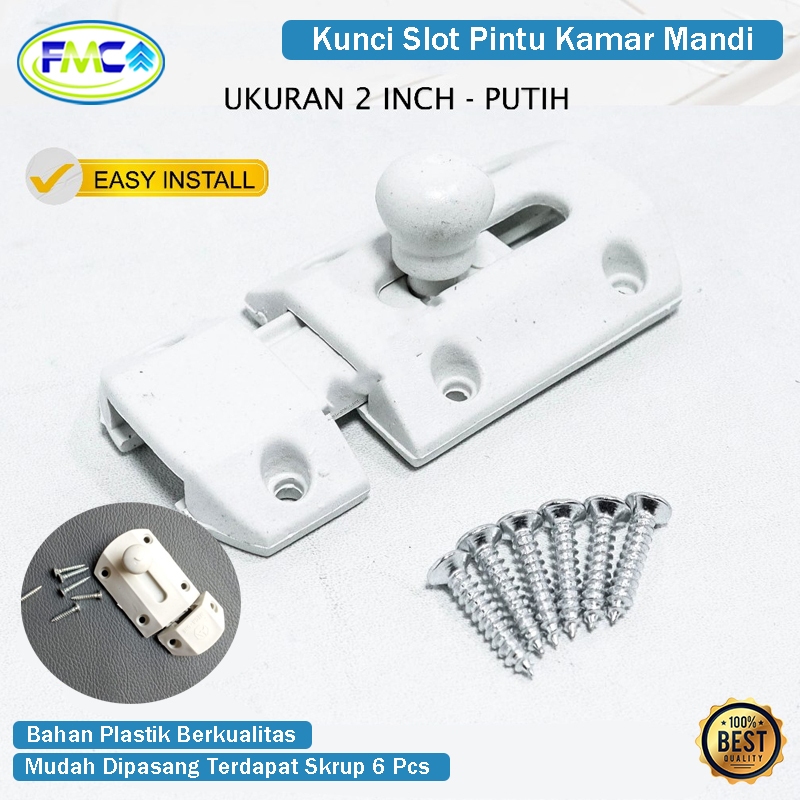 Bathroom Door Latch Lock 2 Inch Lock Slot PVC Plastic Latch Bathroom ...