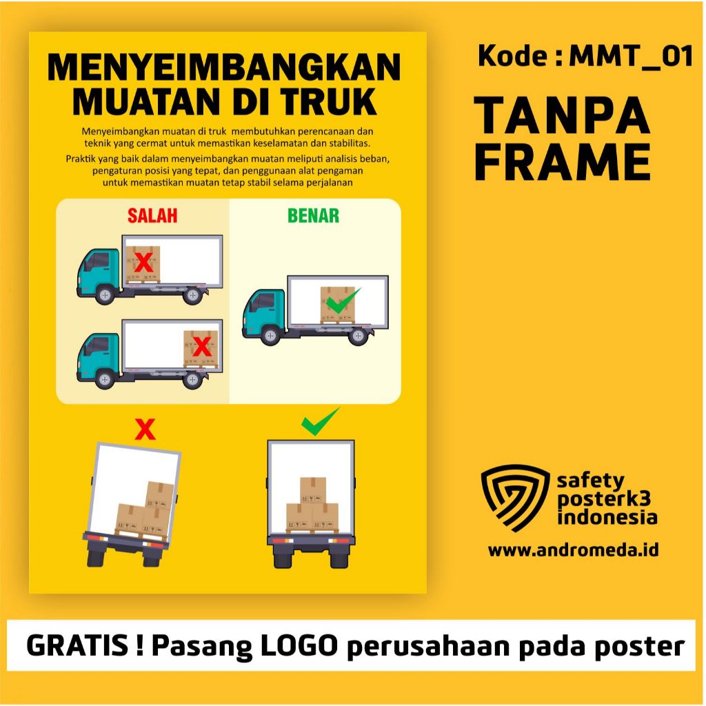 Safety Poster K3: Balancing Cargo on the Truck Position of Loading on ...