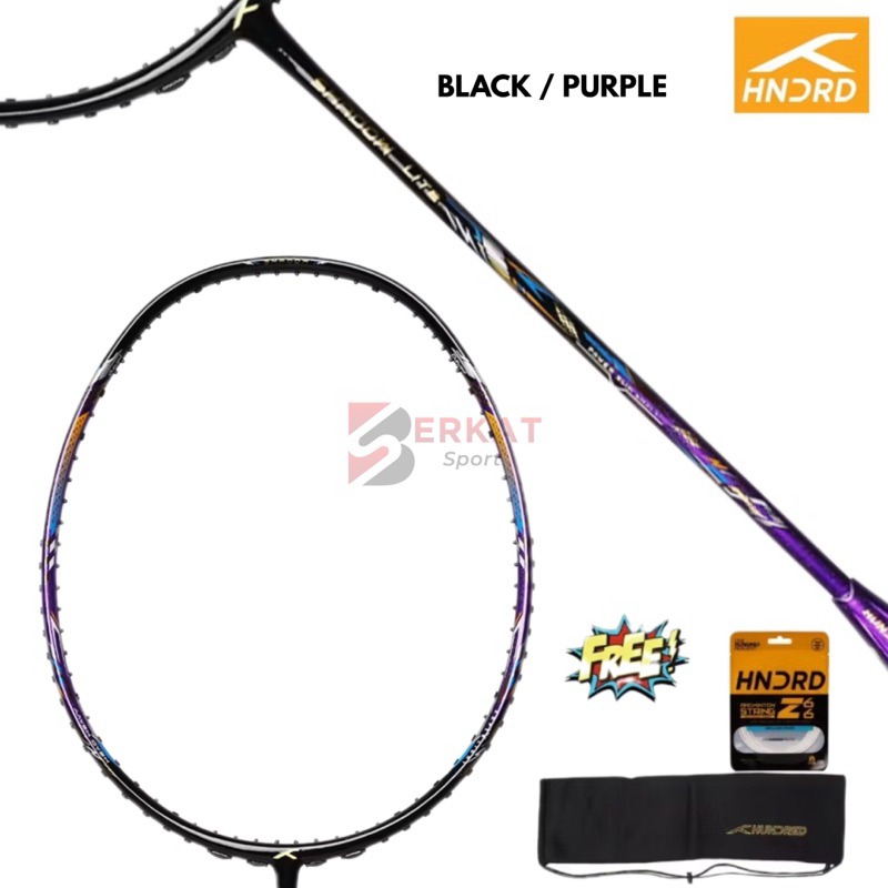NEW! Hundred HNDRD Shadow Lite Black / Purple Badminton Racket | Shopee ...