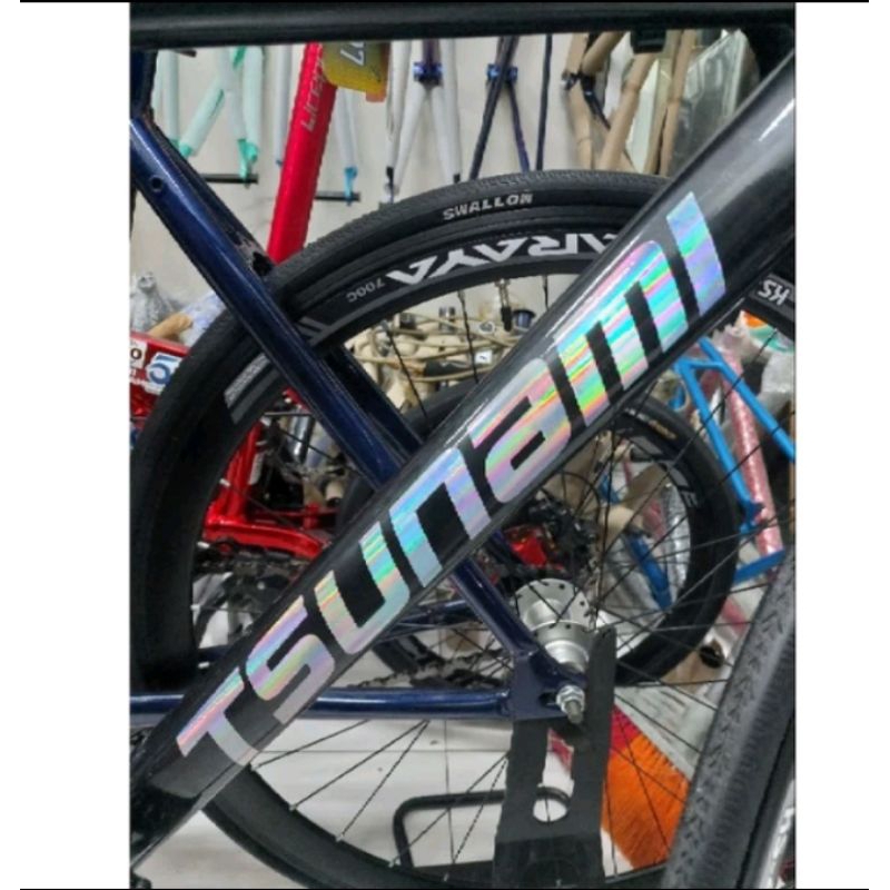 Fixie TSUNAMI Bike Sticker/ Cutting Sticker Fixie TSUNAMI Hologram Bike ...