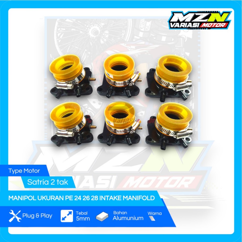 Manipol Satria 2 Stroke PE Size 24 26 28 Intake Manifold PNP Aluminum ...