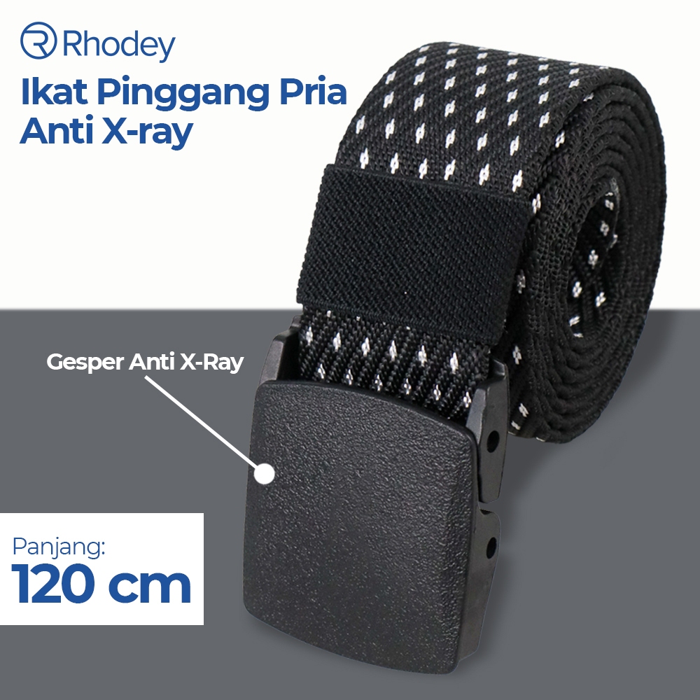 Rhodey Non Metal Plastic Anti-X-ray Men's Belt - CBFJ0055 - Black ...
