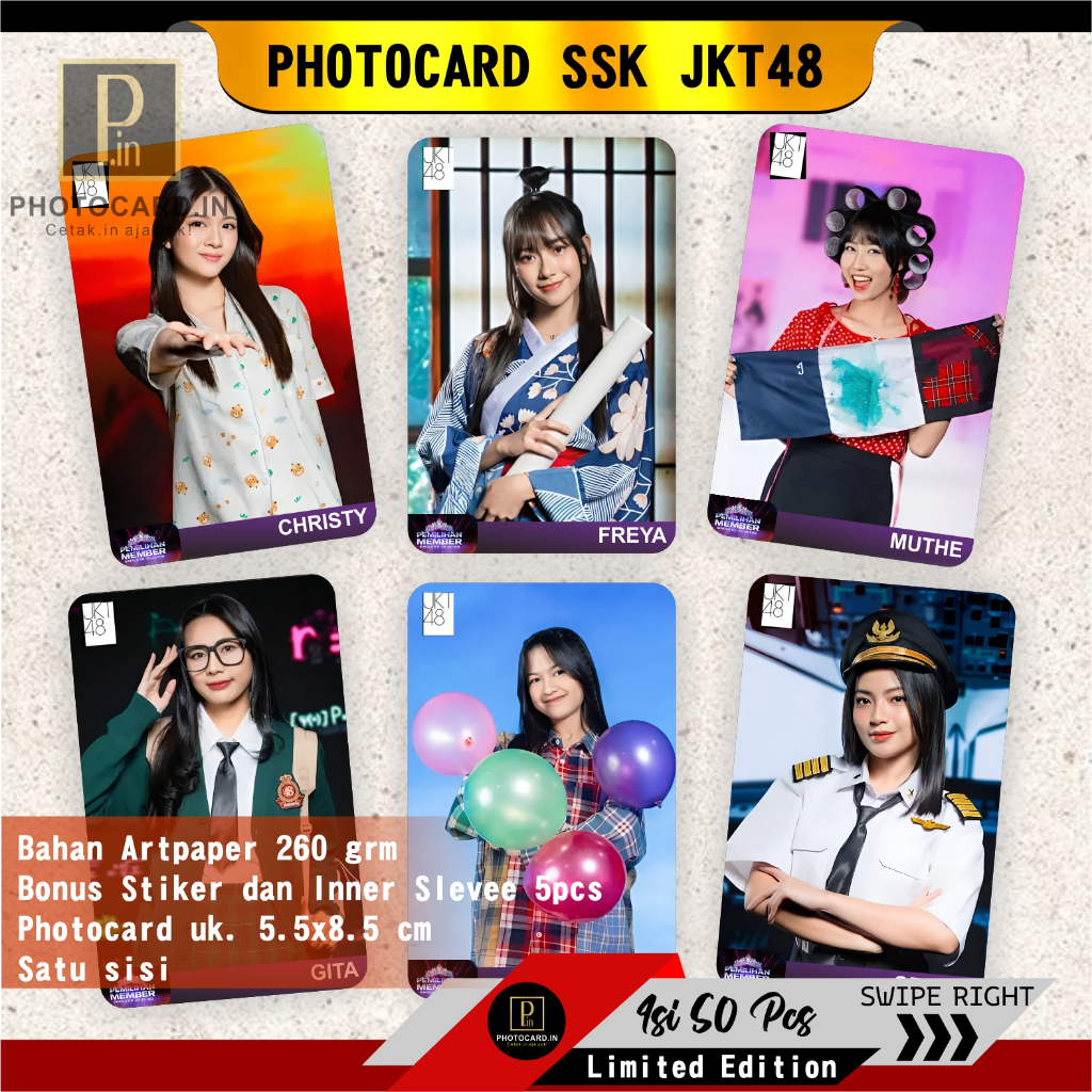 Photocard JKT48 Edition SSK Single 26th 2024 Series 2 contains 50 pcs ...