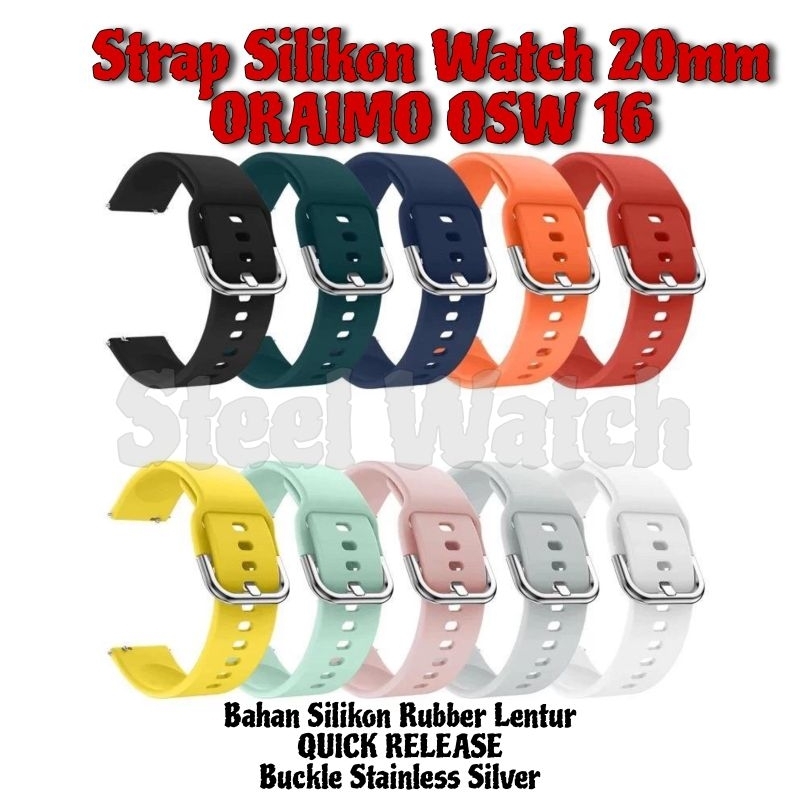 Sk 20M WATCH STRAP ORAIMO OSW 16/OSW 16 Silicone Rubber Pin Watch STRAP ...