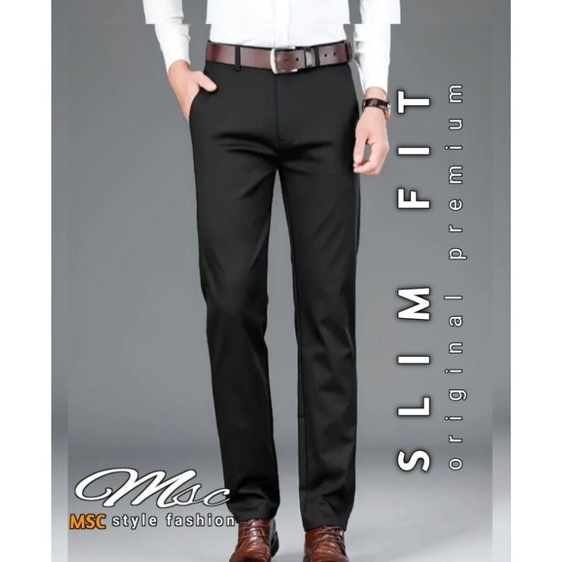 Premium formal long slim fit men's trousers | Shopee Philippines