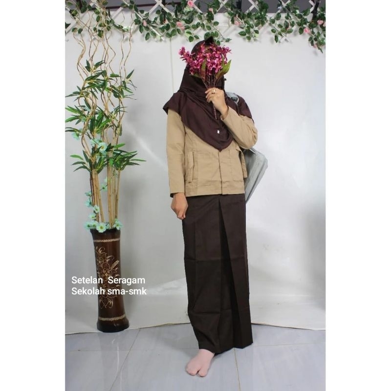 School Uniform Suit Long Scout Shirt Long Span Skirt SMA.SMK Girls ...