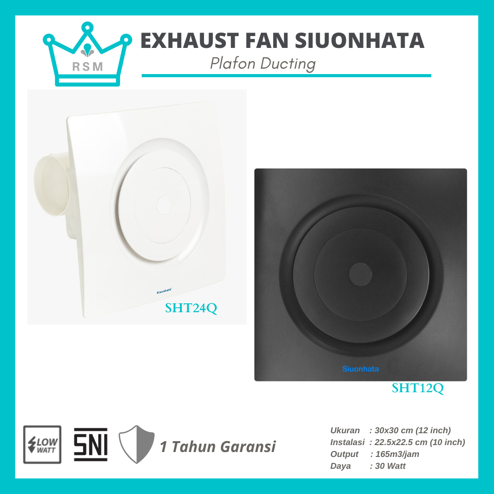 HITAM PUTIH Eixo SIUONHATA Ducting Exhaust Fan Ceiling 12 inch Suction ...
