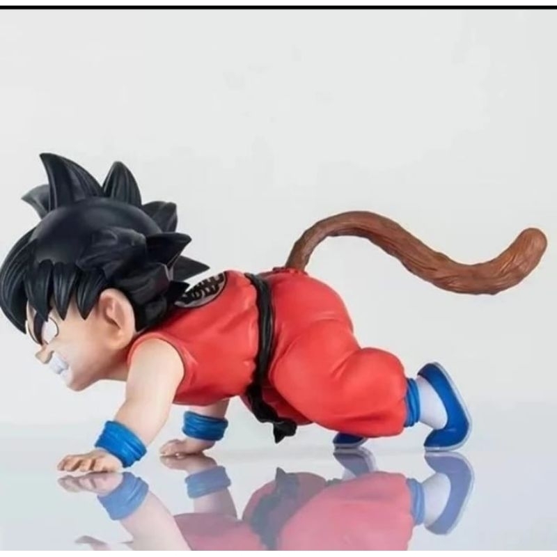 FIGURE STATUE DRAGON BALL SON GOKU KID CRAWLING 2 FACE SMALL GOKU ...