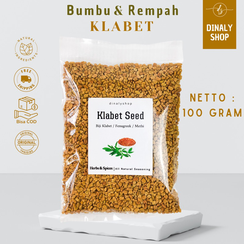KLABET SEEDS | METHI SEED | FENUGREEK | HALBA | HULBAH 100 GRAM ...