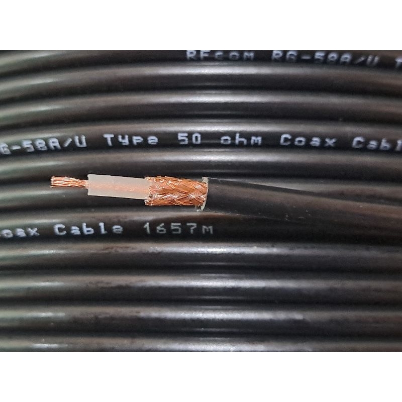 Rg58 RFcom 50 ohm iner Coaxial Cable, full copper fiber | Shopee ...