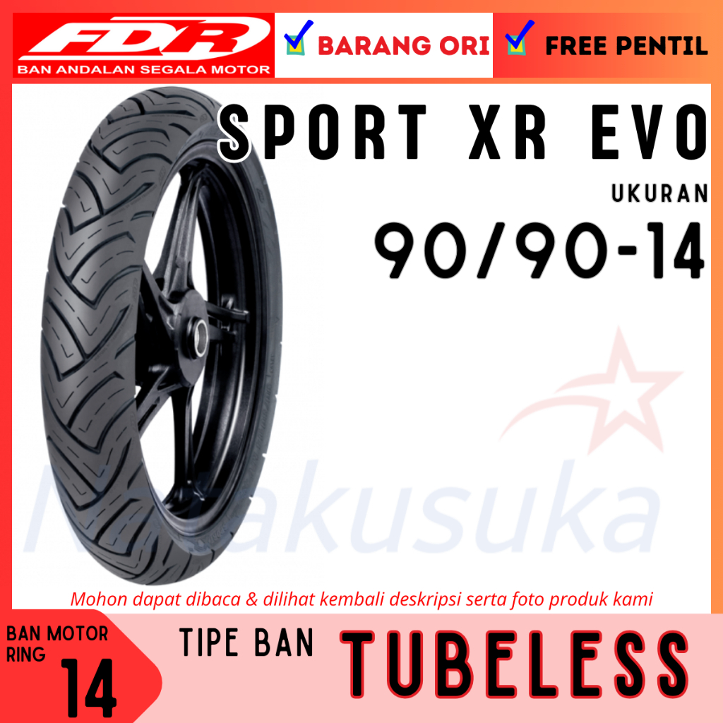 Fdr Sport XR Evo 90/90-14 Tubeless (TL) Metic Motorcycle Tires | Shopee ...