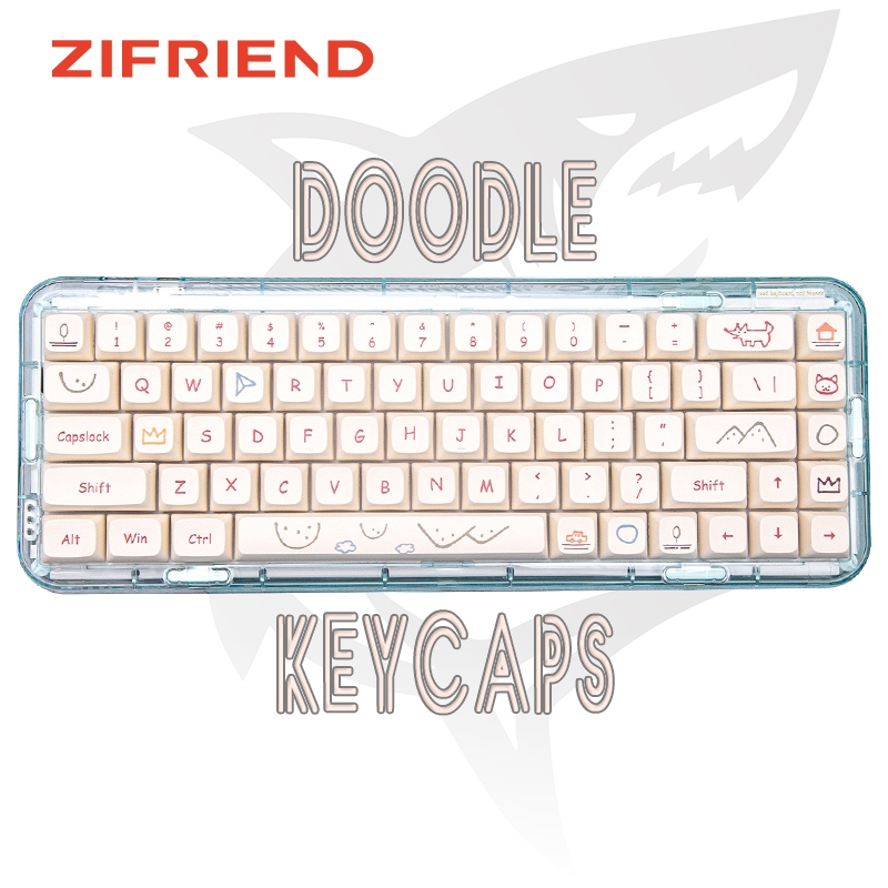 Zifriend Doodle 131 Keys Keycaps XDA Profile PBT Material Dye ...