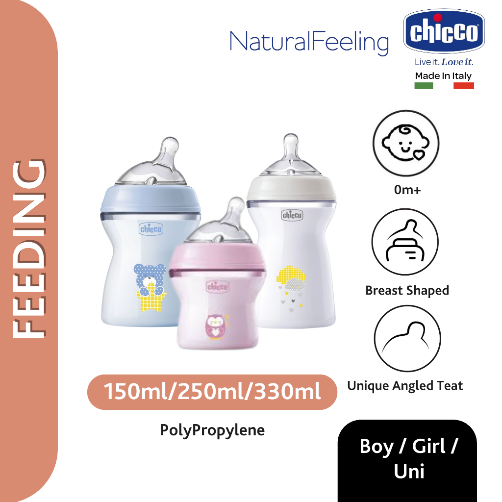 Chicco Nursing Feeding Bottle Natural Feeling PP 150ml 250ml 330ml ...