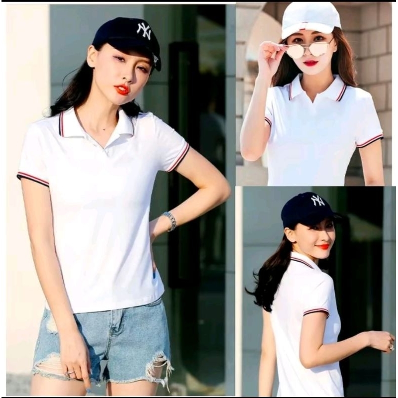 Wangki Women's Short Sleeve Polo Shirt Collar Trendy Women's Polo Shirt ...