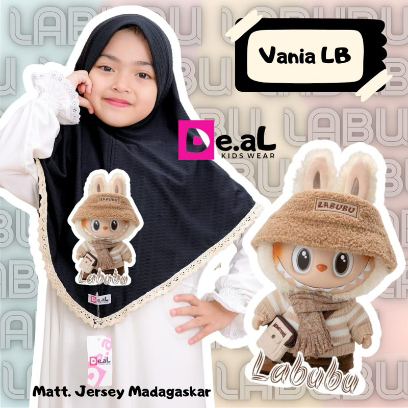 Labubu BERGO INSTANT KIDS Hijab 3 years - 9 Years / KIDS KUROMI LABUBU ...