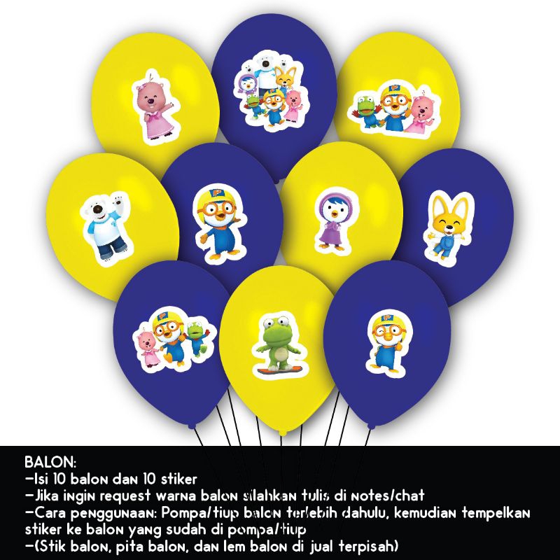 Pororo Balloons HAPPY BIRTHDAY BIRTHDAY Decorations BIRTHDAY ...