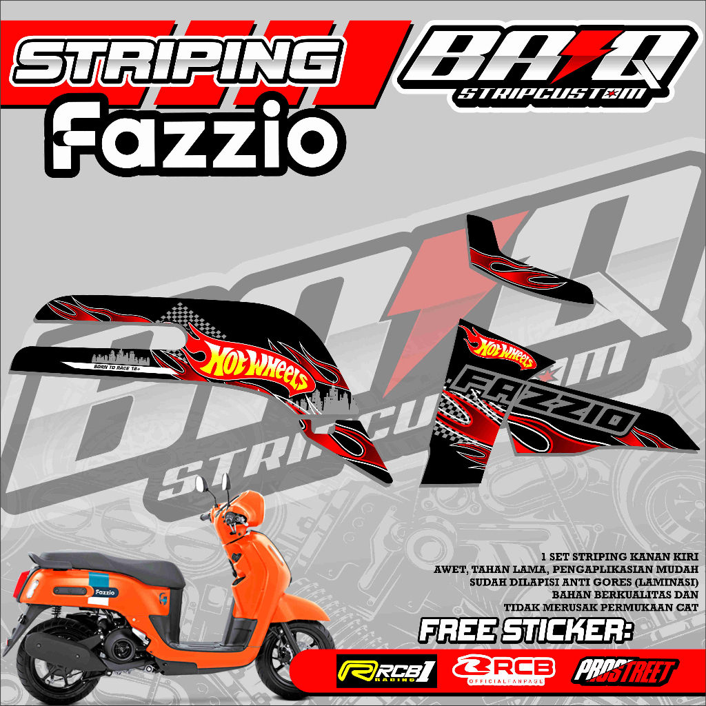 FAZZIO STRIPING STICKER - FAZZIO STRIPING PREMIUM HOT WHEELS 03 ...