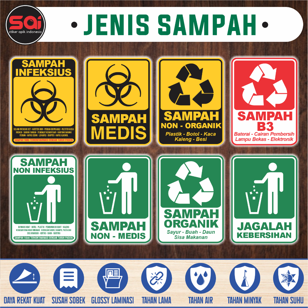 Infectious Garbage Type Waterproof vinyl Sticker - Medical - Organic ...