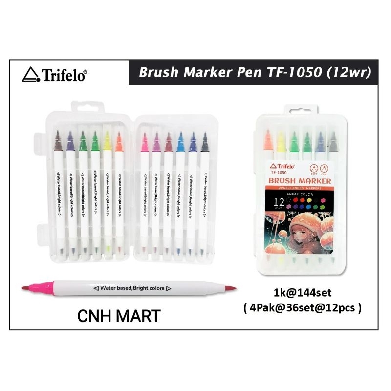 Trifero Brush Marker 12 Pen TF - 1050 (12 Color) | Shopee Philippines