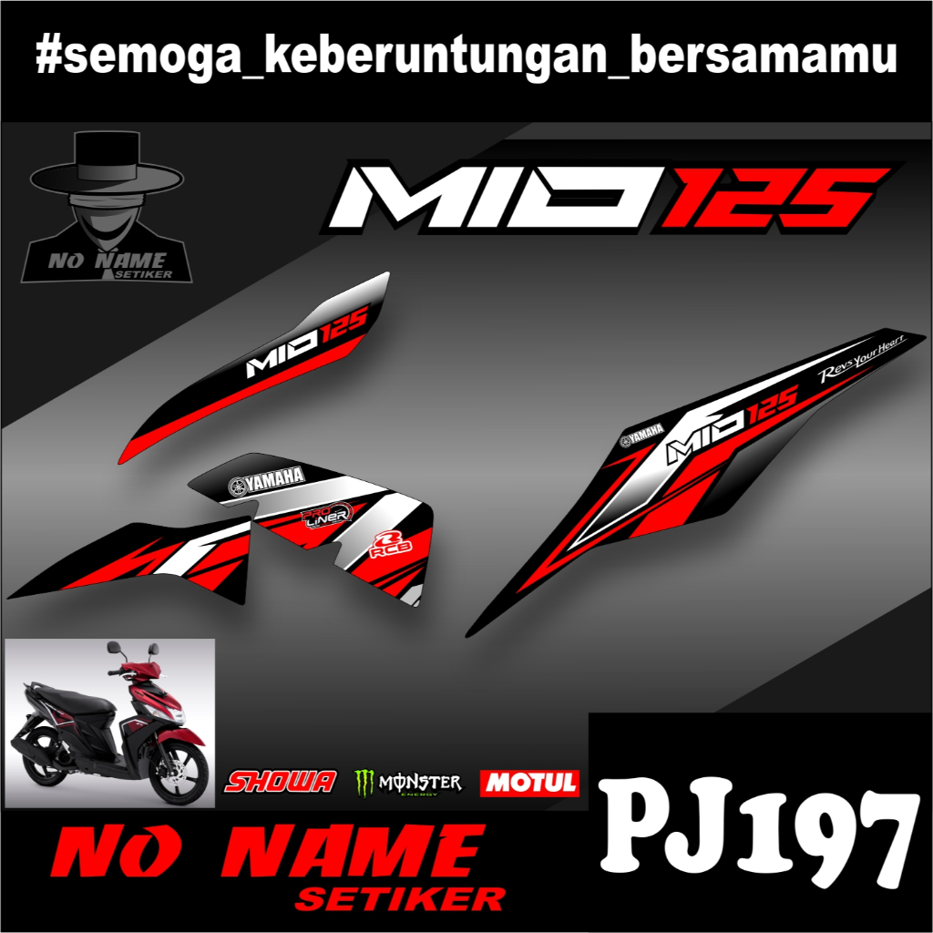 Mio m3 (pj197) Striping Sticker - Motorcycle List Variation Striping ...