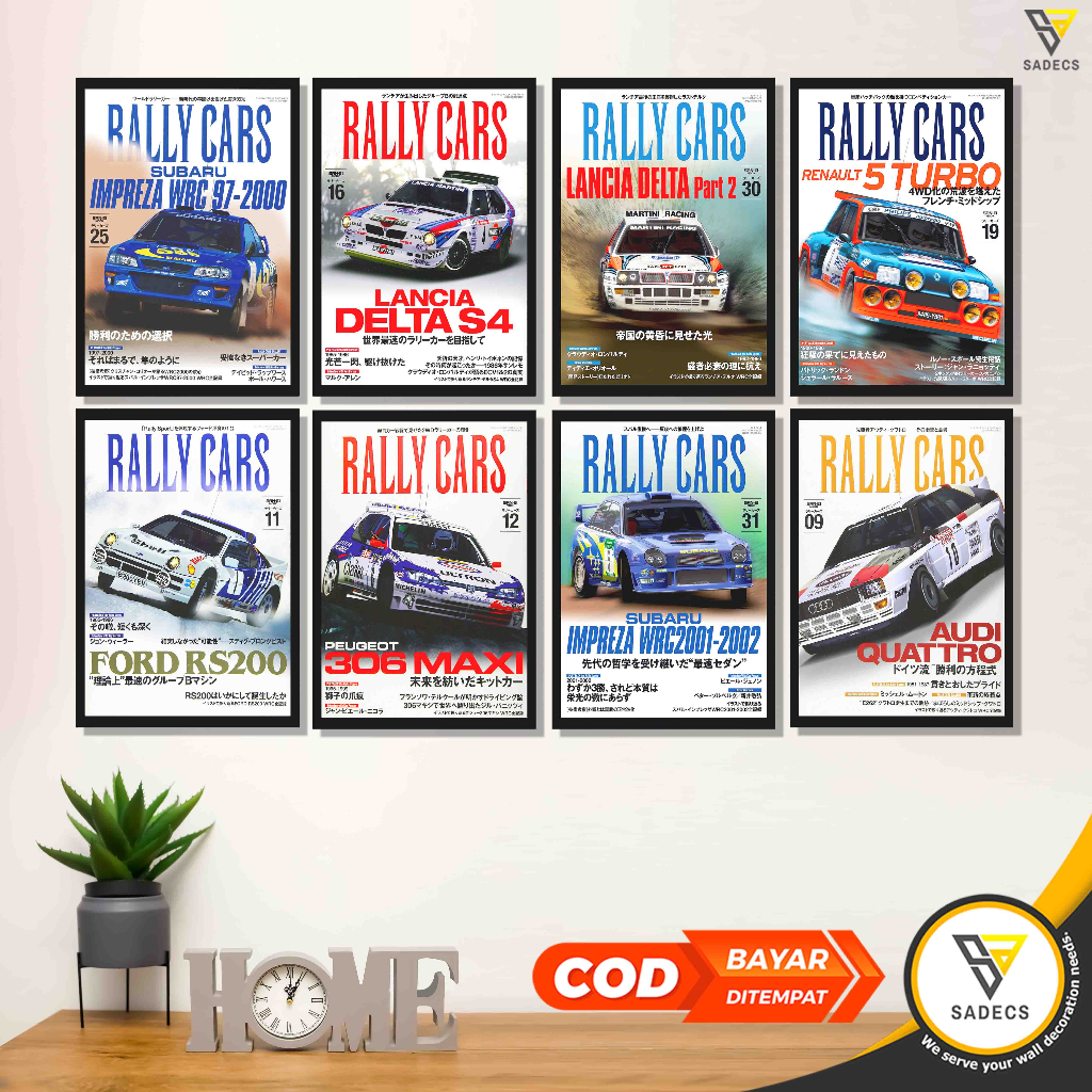KAYU HIASAN DINDING Sadecs - Canvas Wooden Poster RALLY CARS Room Wall ...