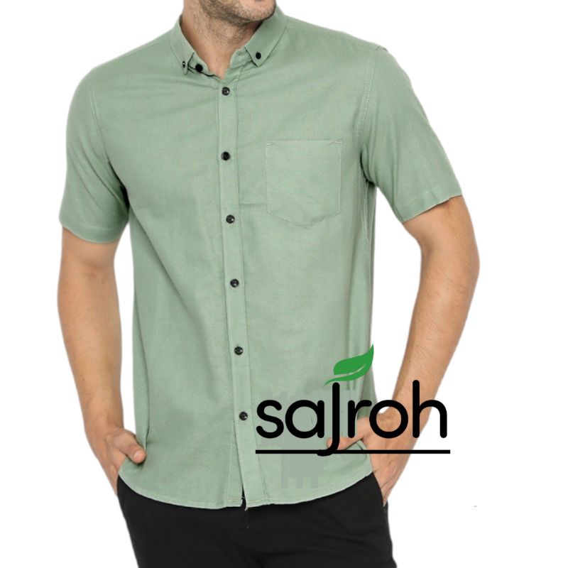 KEMEJA KATUN Men's Plain Short Sleeve POPLIN Cotton Shirt || Indonesian ...