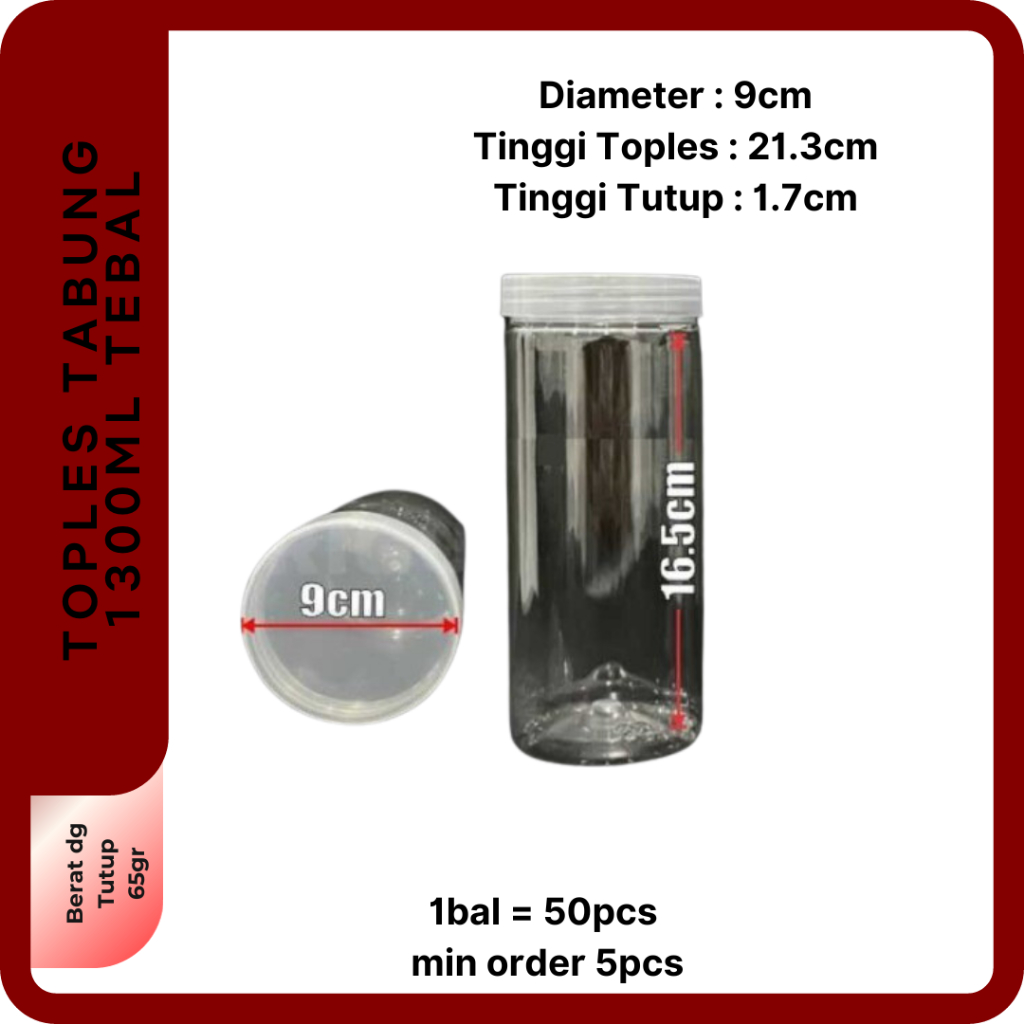 1300ml Tube Jar | Cylinder Jar | 1300ml Thick Plastic Jar | Shopee ...