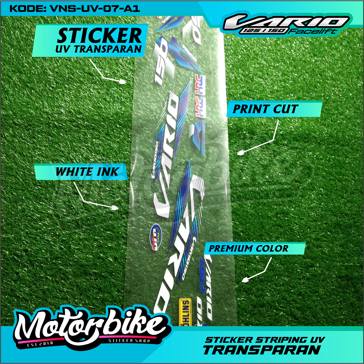 VARIO 125-150 TH 2018 MOTORCYCLE STRIPING TRANSPARENT UV STICKER - BLUE ...