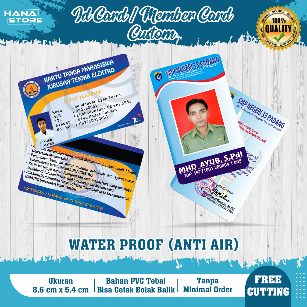 Print Thick Premium PVC Custom ID Cards - Reversible Print - 2 sided ...