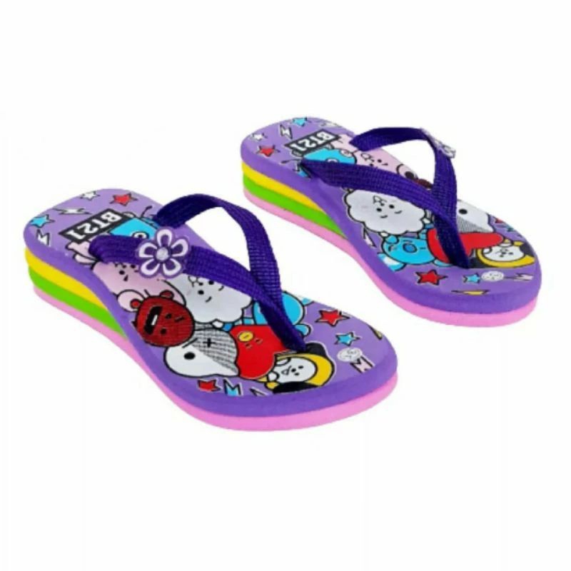 Girls' Wedge Sandals BT21 Rainbow High Heels | Shopee Philippines