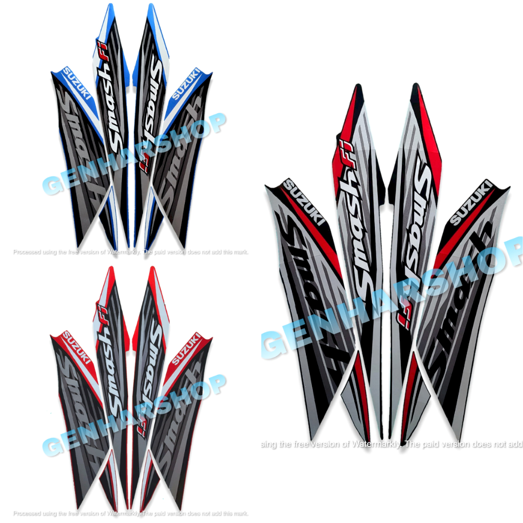 Suzuki SMASH FI 2019 Motorcycle Standard BODY Trim STRIPING Sticker A ...