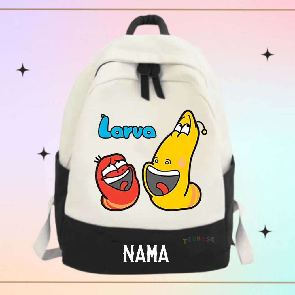 (FREE NAME) Kindergarten school backpack with "LARVA" animated ...