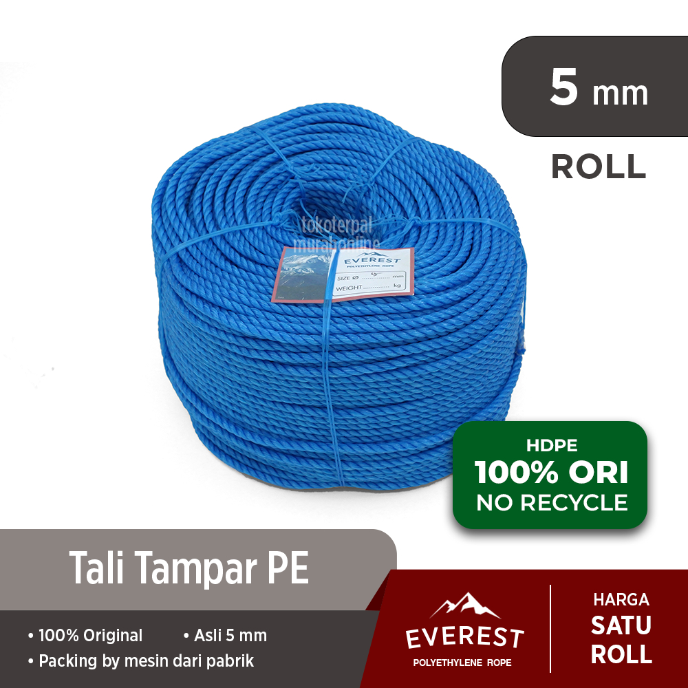 Rope Slap Roll/Roll 5mm Original Virgin HDPE 100% No Recycle Everest ...