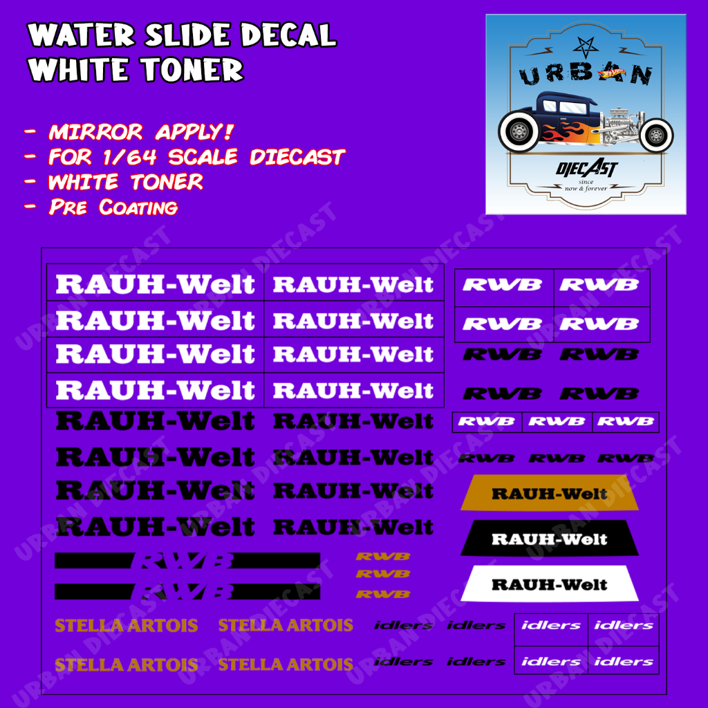 Hot wheels decal white toner RWB | Shopee Philippines