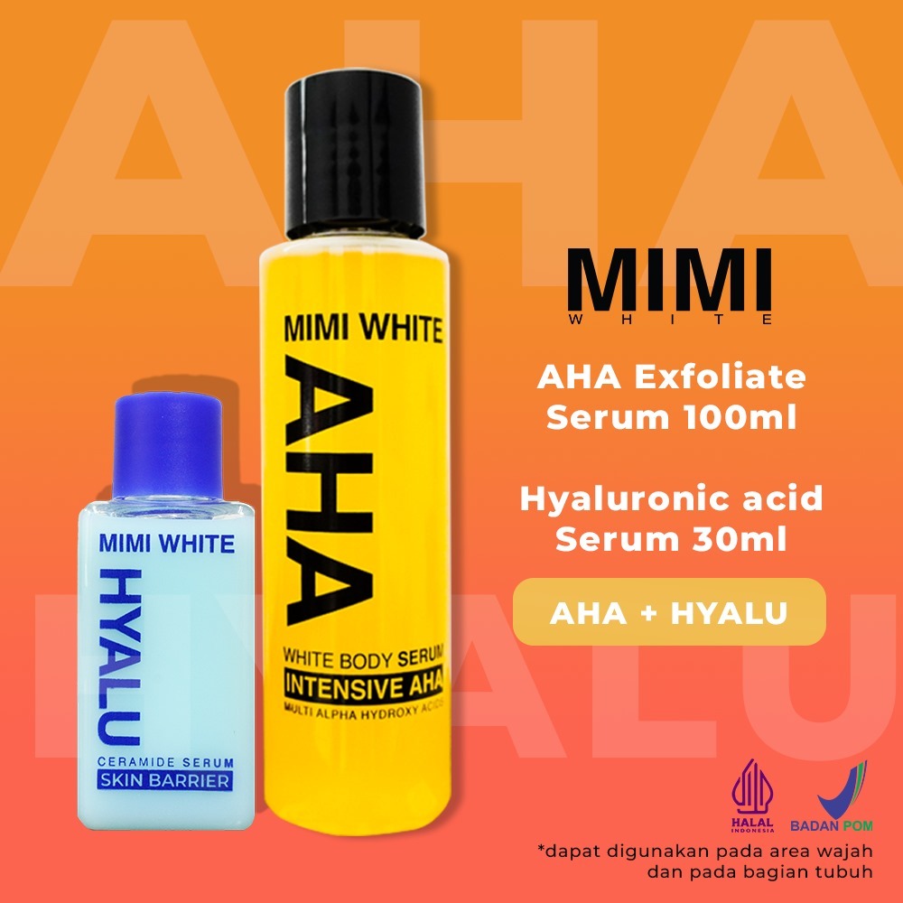 Mimi WHITE AHA Serum 100ml+Hyaluronic Acid Ceramide Serum 30ml | Shopee ...