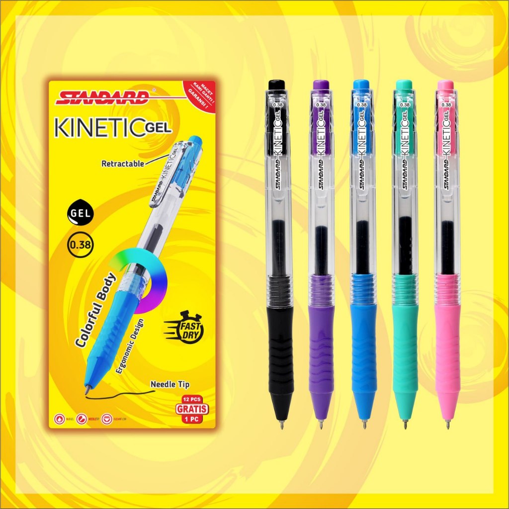 3 pcs / Standard Pen - Kinetic Gel 0.38 Printing Pen (Pen, Ballpoint ...
