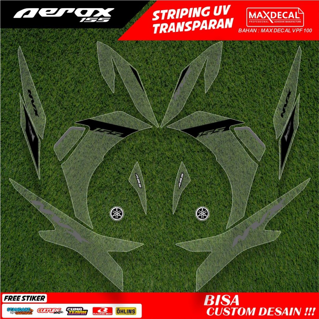Transparent STRIPING AEROX FACELIFT LIS STICKER UV ALL NEW AEROX SEMI ...