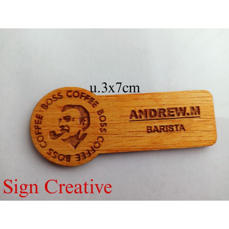 KAYU Custome Wooden Name Tag according to the field | Shopee Philippines