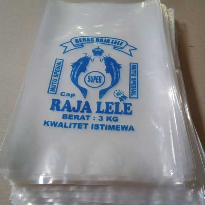 Plastic Rice Packaging 3 kg sablon Cap Raja Lele Thick Strong Can be ...